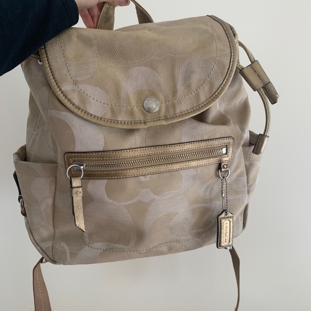 Coach Backpack Signature Canvas Gold - Gem